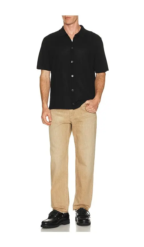 Theory Regal Merino Relaxed Button Down - Black
