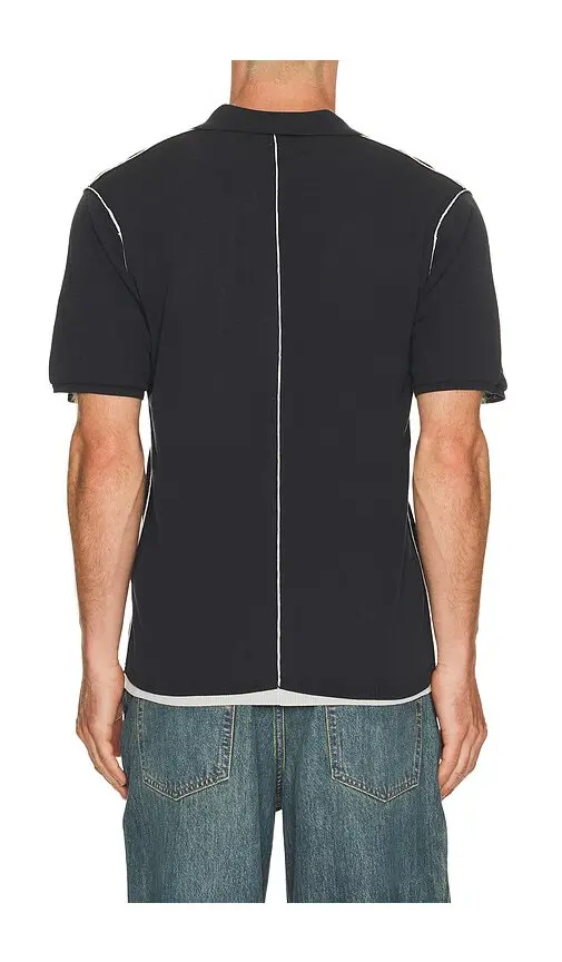 WON HUNDRED Jonas Two Layer Knit Polo - Black