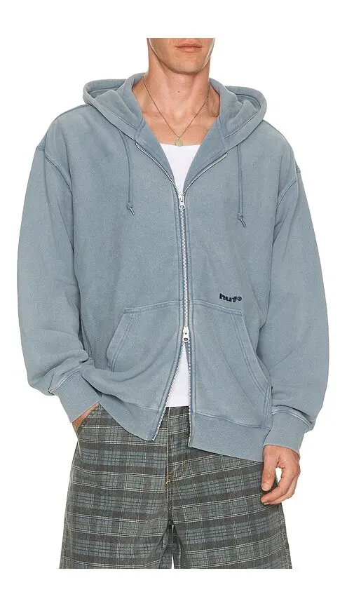 HUF Pacific Wash Full Zip Hoodie - Blue