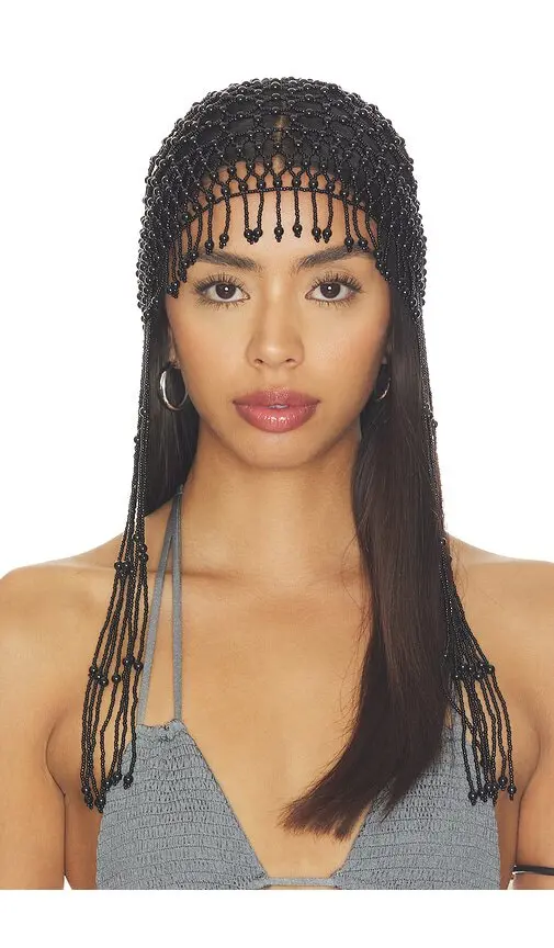 8 Other Reasons Dome-shape Beaded Headpiece - Black