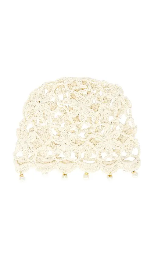 8 Other Reasons Cotton Crochet Hat With Bead Detailing - Tan