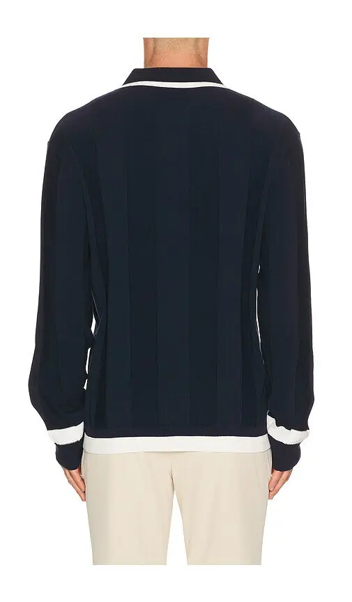 KHALHON V Tipped Varsity Knit Pullover Polo