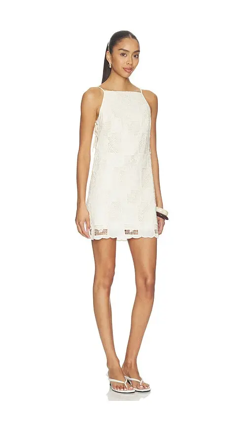 Astr The Label Samira Embroidered Mini Dress - Natural