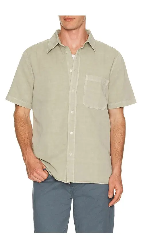 Citizens Of Humanity Short Sleeve Pocket Cairo Shirt In Taupe - Burnished Quartz