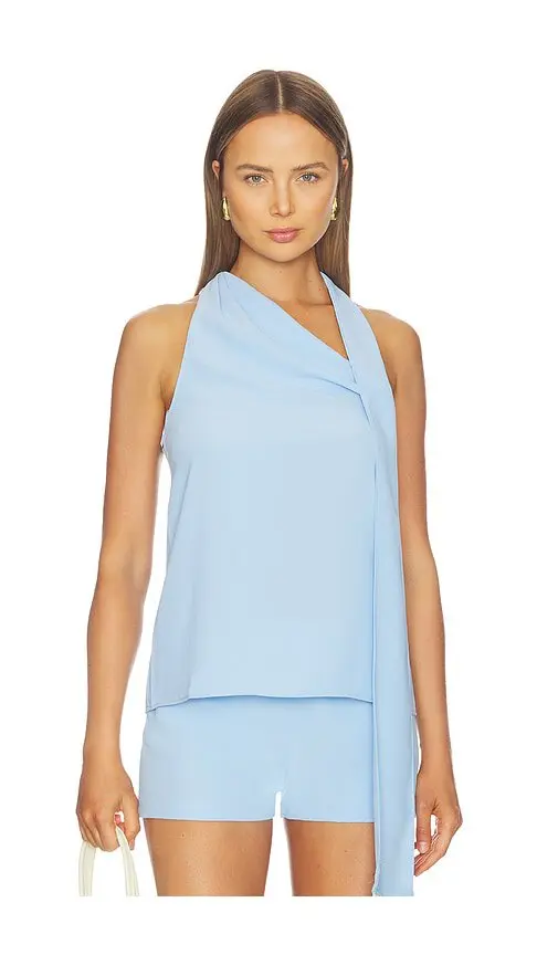 Amanda Uprichard Sonya Top With Fringe - Baby Blue