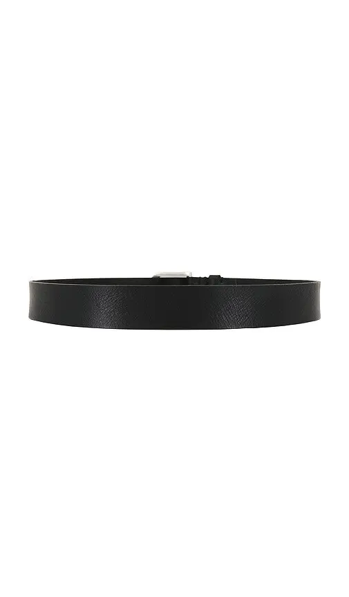 CORRIDOR Leather Belt With Worn Steel Buckle - Black