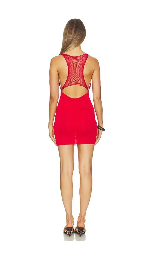 ISA BOULDER Cowl Neck Mini Dress - Red