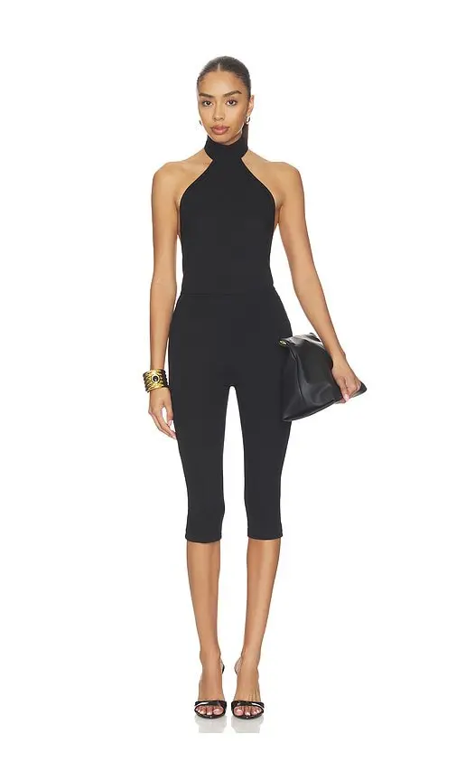 Superdown Avi Open Back Capri Jumpsuit - Black