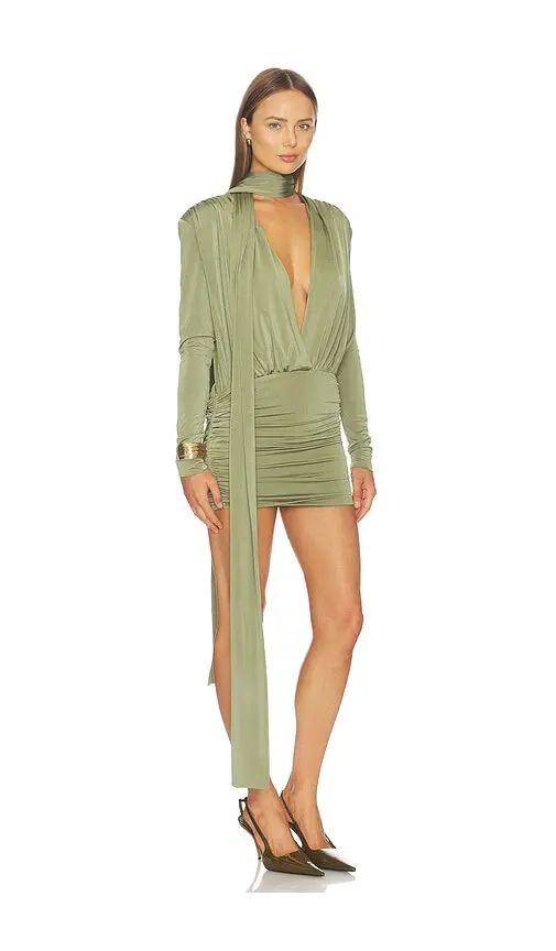 AWAVE STUDIO Mini Long Sleeve Dress - Khaki