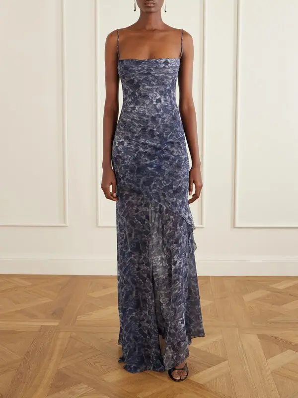 CORTANA Meena Silk-satin Maxi Dress