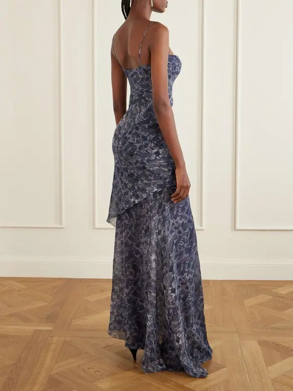 CORTANA Meena Silk-satin Maxi Dress