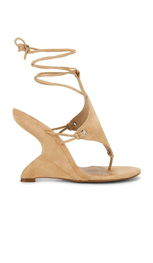 Jeffrey Campbell Pachouli Wedge Sandal - Camel Suede
