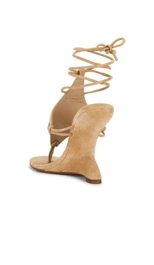 Jeffrey Campbell Pachouli Suede Wedge Sandal - Camel Suede