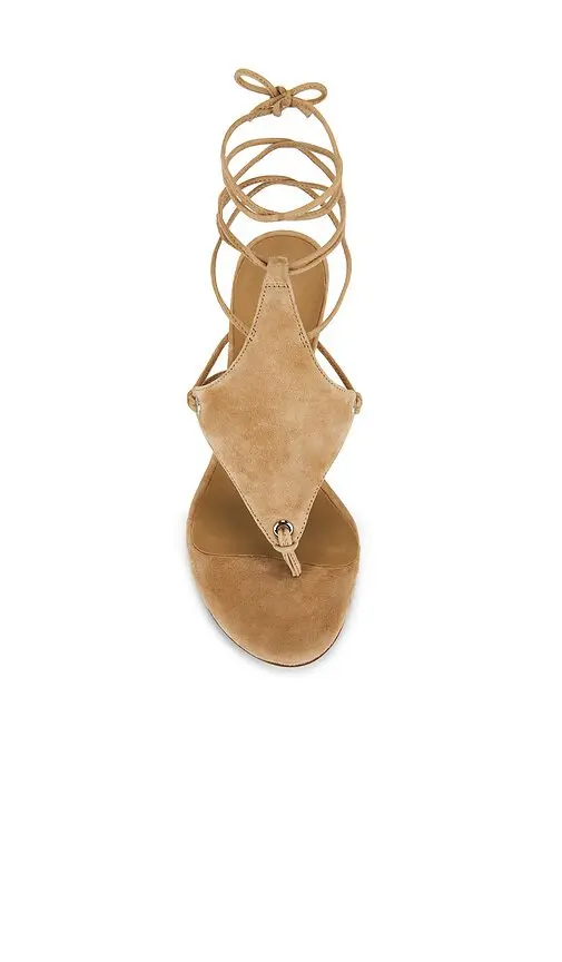 Jeffrey Campbell Pachouli Suede Wedge Sandal - Camel Suede