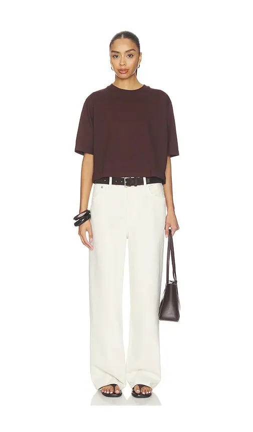 Enza Costa Short Sleeve Structured Tee