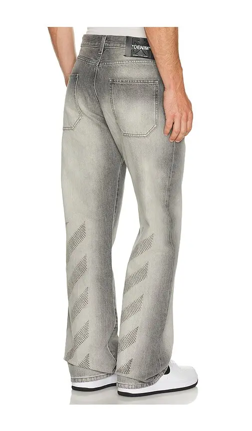 Off-White Slim Relax Jeans In Grey - Sun Faded Grey