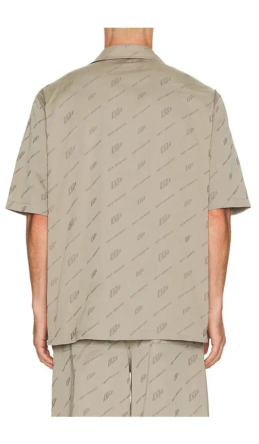 Off-White Jacquard Bowling Shirt In Neutral - Stone