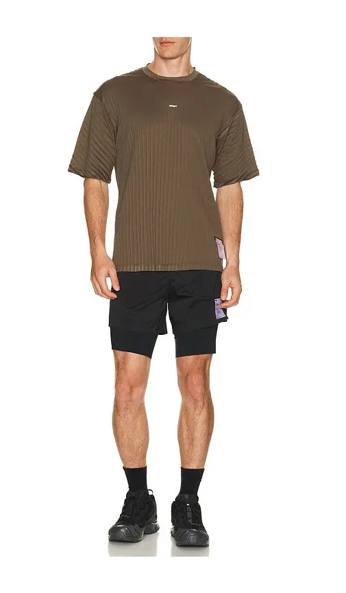 Satisfy Auralite Pleated T-shirt In Brown - Olive