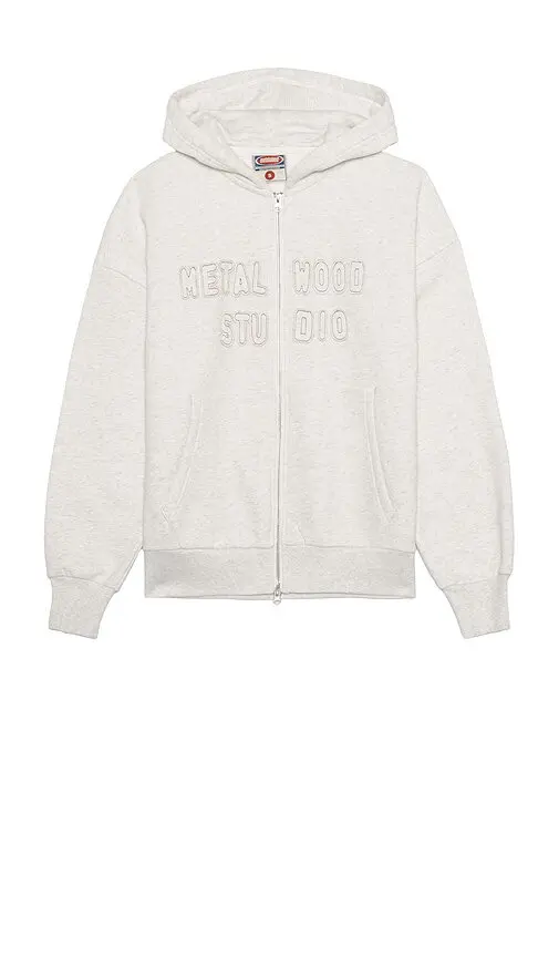 METALWOOD STUDIO Zip Up Hooded Sweatshirt With Logo Detail