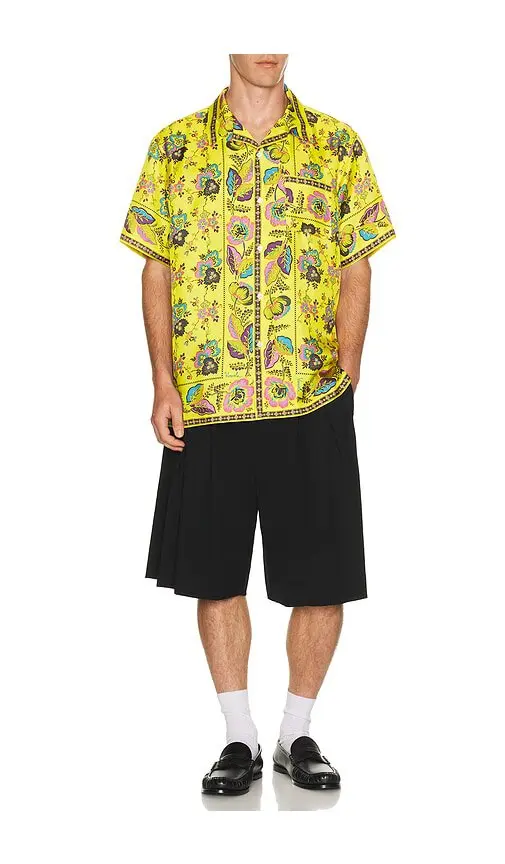 VOWELS Short Sleeve Silk Shirt
