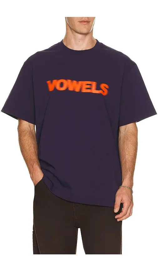 VOWELS Blur Tee - Navy