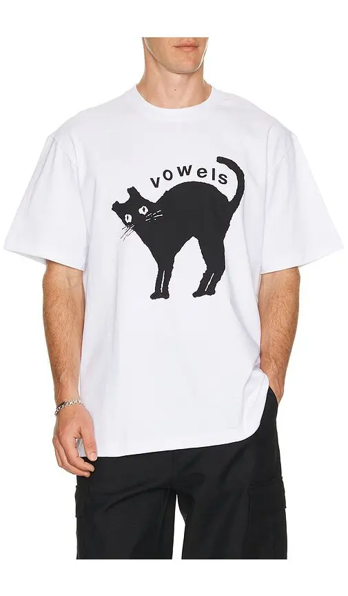 VOWELS Kitty Tee - White