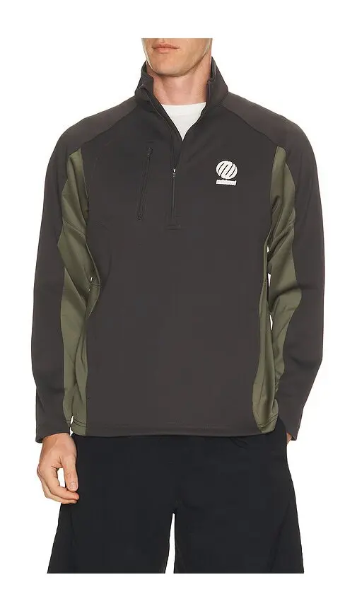 METALWOOD STUDIO Trophy Quarter Zip Pullover In Charcoal - Tar