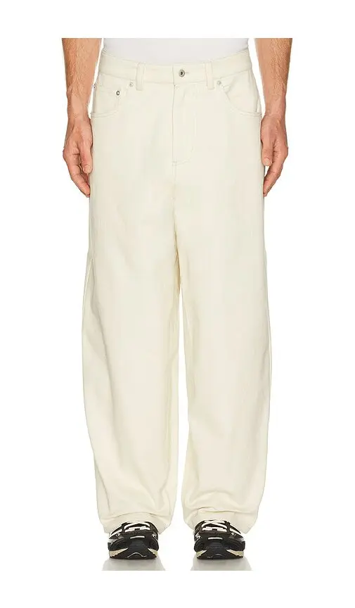 METALWOOD STUDIO 5-pocket Twill Pant In Cream - Natural