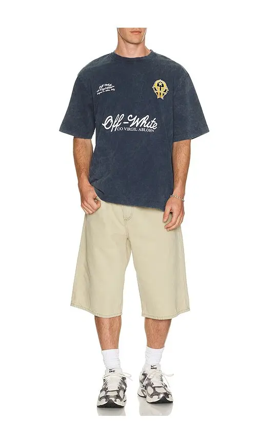 Off-White Royal Team Skate Tee In Black - Night Sky