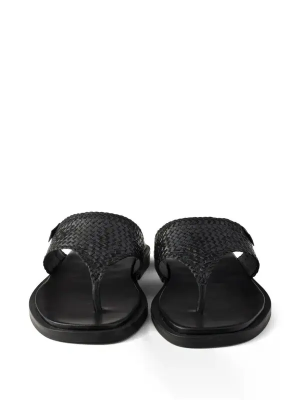 Prada Woven Leather Thong Sandals