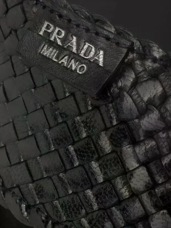 Prada Woven Leather Thong Sandals