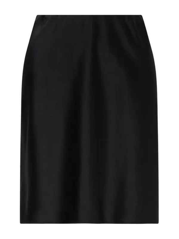 LESET Barb Satin Midi Skirt - Black