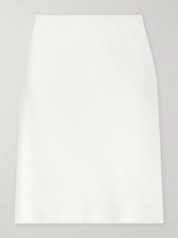 LESET Barb Satin Midi Skirt - Neutrals