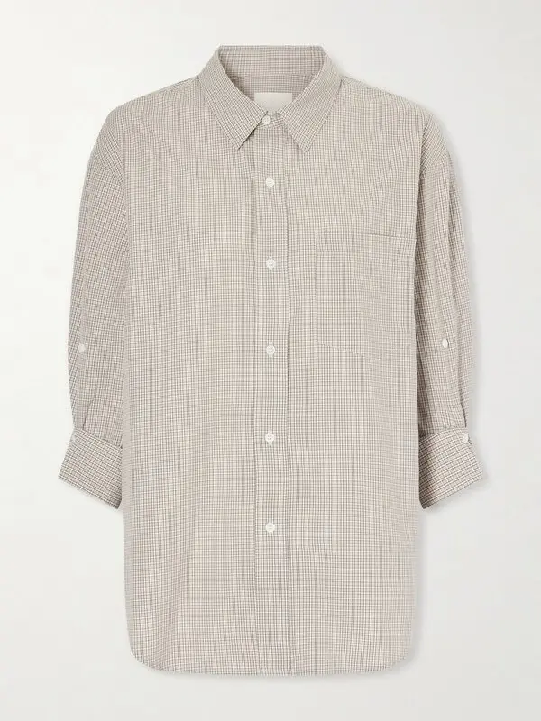 Citizens Of Humanity Kayla Checked Cotton-poplin Shirt - Neutrals