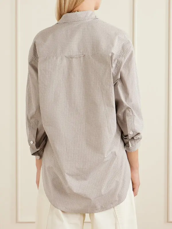 Citizens Of Humanity Kayla Checked Cotton-poplin Shirt - Neutrals