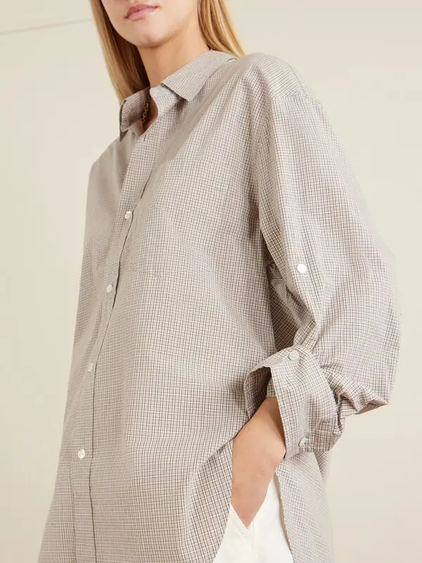 Citizens Of Humanity Kayla Checked Cotton-poplin Shirt - Neutrals