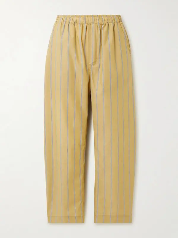 JAMIE HALLER The Boxer Striped Barrel-leg Pants - Gold