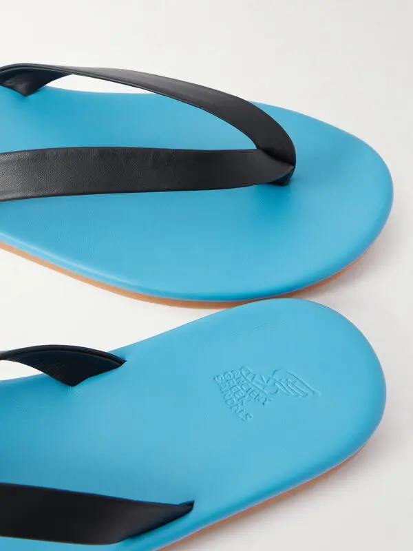 ANCIENT GREEK SANDALS Saionara Leather Flip Flops - Blue