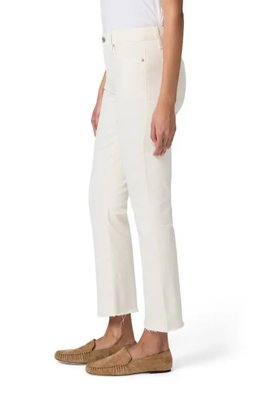 Paige Mason Raw Hem Ankle Straight Leg Jeans - Cream Cloud