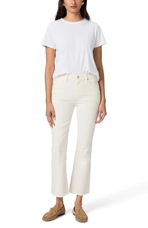 Paige Mason Raw Hem Ankle Straight Leg Jeans - Cream Cloud