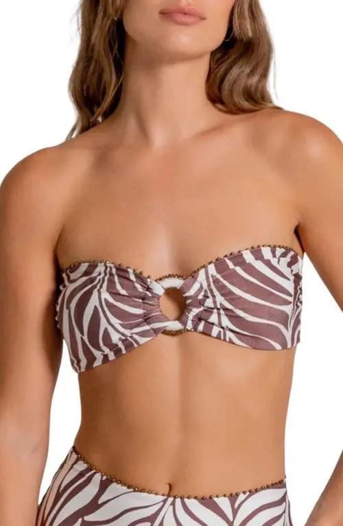 Cosita Linda Bead Trim Bandeau Bikini Top - Vanilla Custard