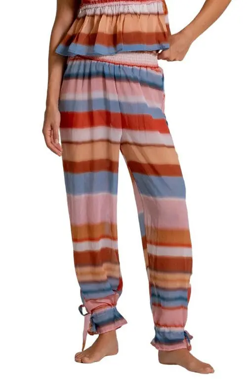 Cosita Linda Stripe Balloon Cover-up Beach Pants - Pink Multi