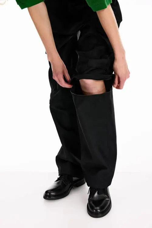 VOWELS Zip-off Cargo Pants - Black