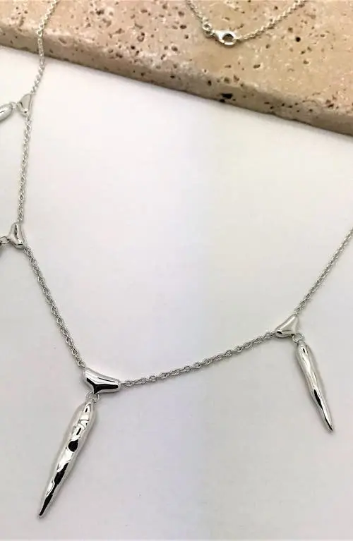 LUCY QUARTERMAINE Multi Icicle Drop Necklace - Sterling Silver