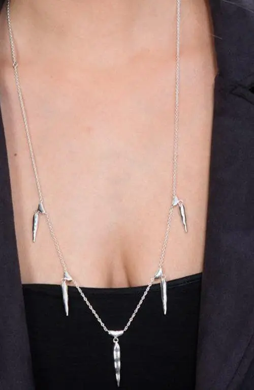 LUCY QUARTERMAINE Multi Icicle Drop Necklace - Sterling Silver
