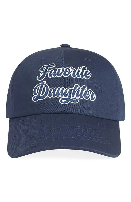 FAVORITE DAUGHTER Script Logo Baseball Cap - Navy