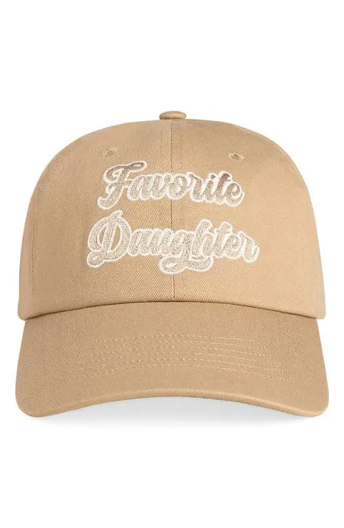 FAVORITE DAUGHTER Script Logo Baseball Cap - Warm Sand