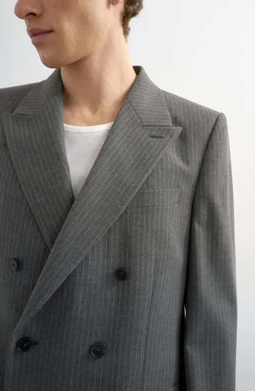 Topman Pinstripe Double Breasted Sport Coat