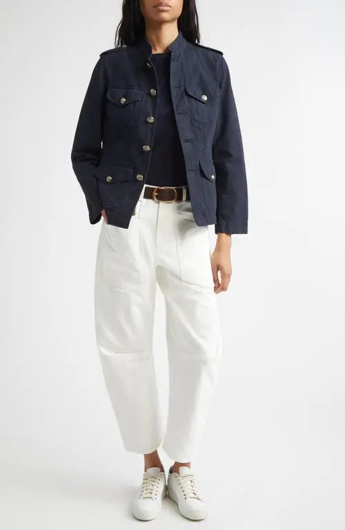 NILI LOTAN Raymond Military Cotton Jacket - Midnight