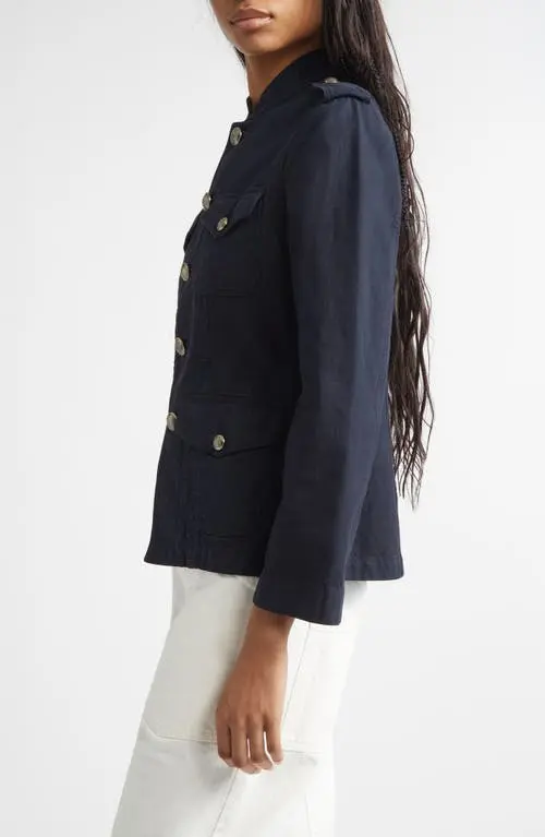NILI LOTAN Raymond Military Cotton Jacket - Midnight